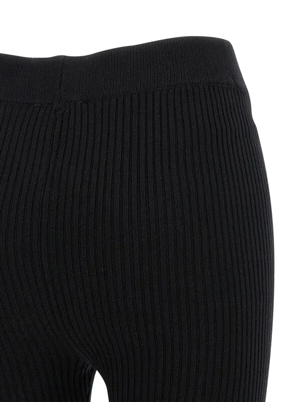 GANNI Cotton Crochet Insert Ribbed Pants