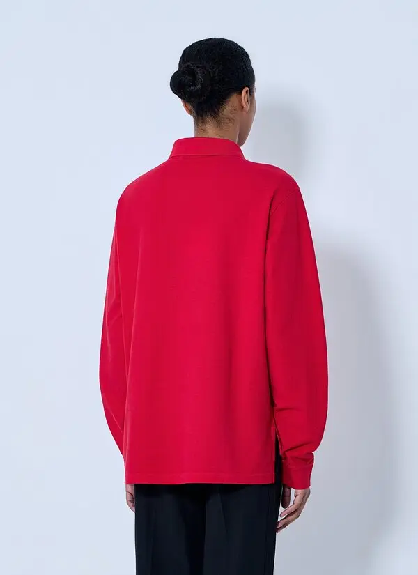 Prada Cotton Piqué Polo Shirt - Red