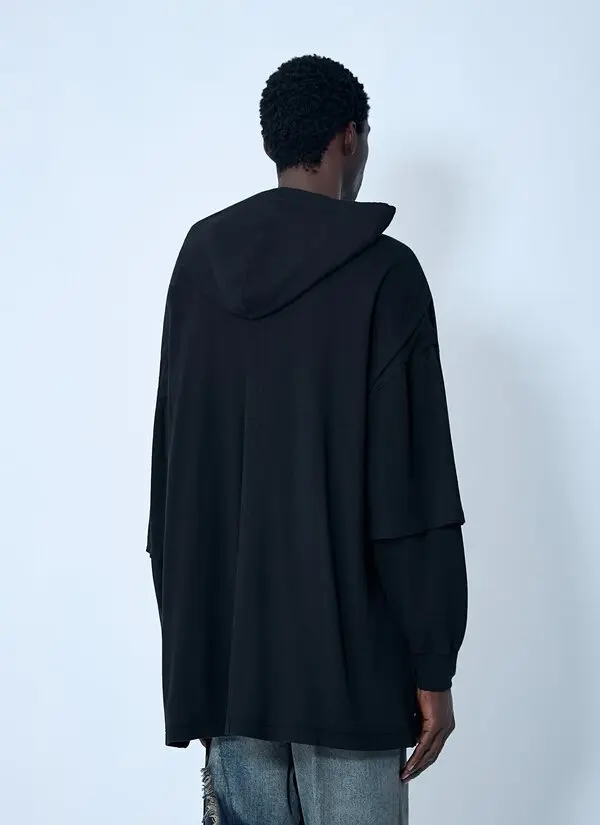 Rick Owens Tommy Hustler Hooded T-shirt - Black