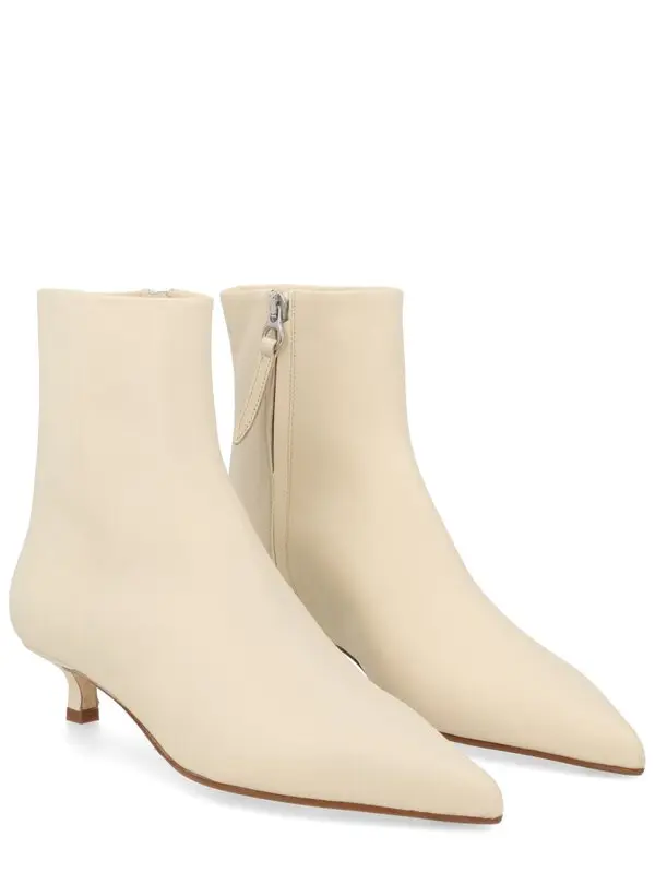 AeydĒ Sofie Nappa Leather Ankle Boots - Cream