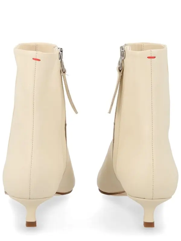 AeydĒ Sofie Nappa Leather Ankle Boots - Cream