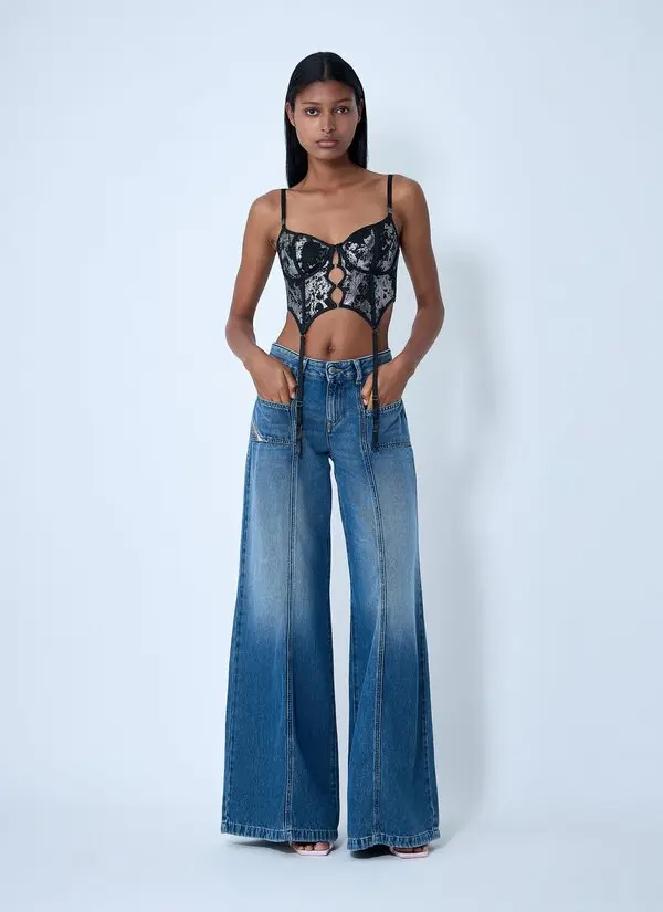 DIESEL® D-akii Wide-leg Jeans - Multicolor