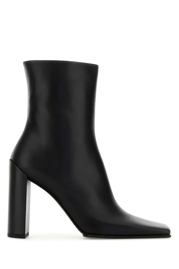 Alaïa Leather Ankle Boots With 9cm Heel - Black