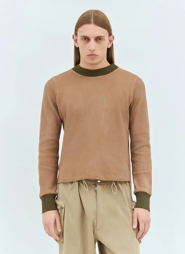 CHARLIE CONSTANTINOU Panelled Waffle Top With Attached Hood And Scarf