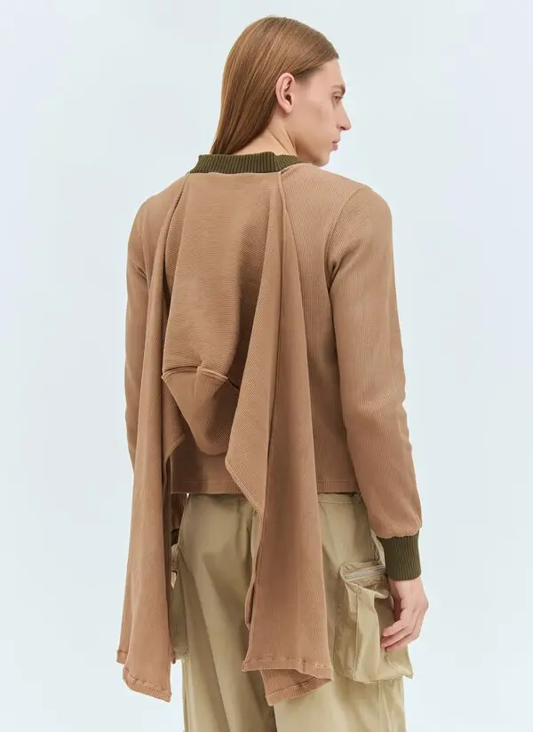 CHARLIE CONSTANTINOU Panelled Waffle Top With Attached Hood And Scarf