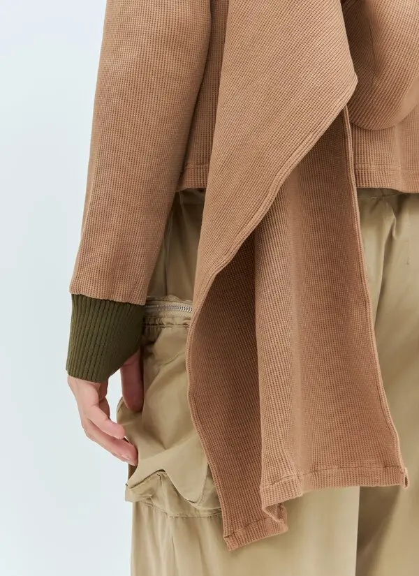 CHARLIE CONSTANTINOU Panelled Waffle Top With Attached Hood And Scarf