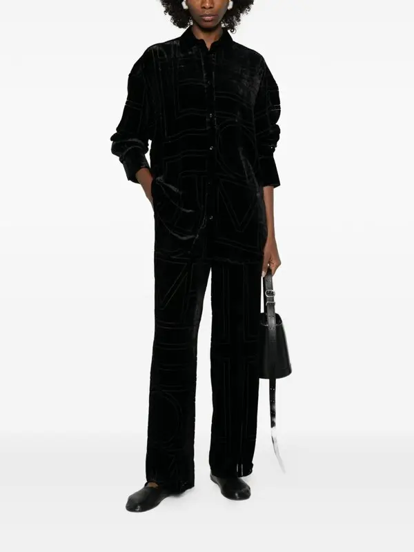 TOTEME Monogram Wide Leg Trousers