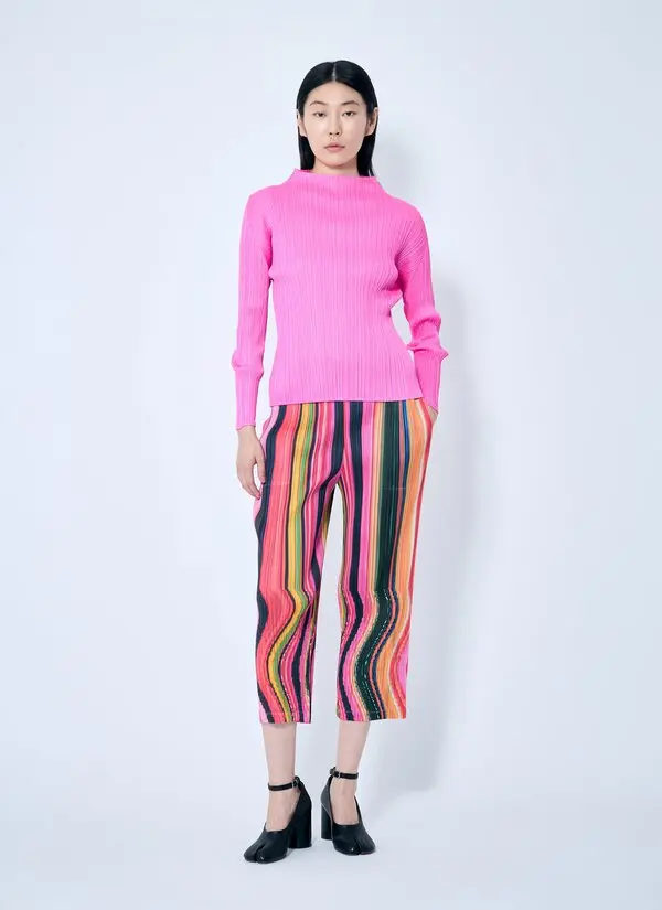 Issey Miyake Warp Pleated Cropped Pants