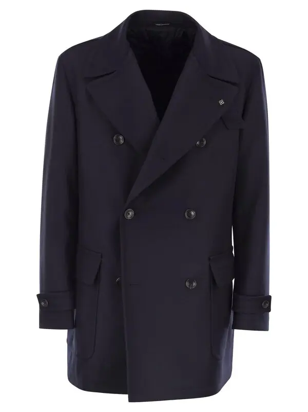Tagliatore Lawrence Double-breasted Virgin Wool Coat - Blue