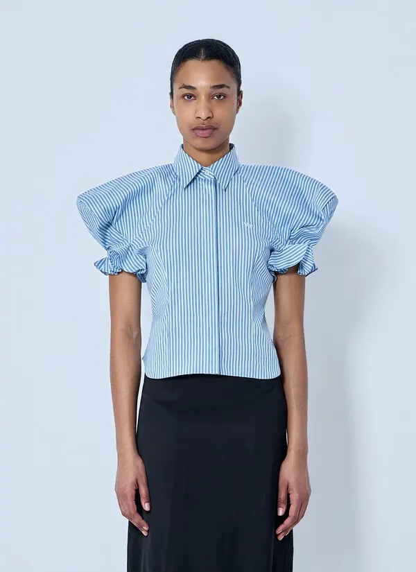 VIVIENNE WESTWOOD Gexy Puff Sleeve Striped Blouse - Blue