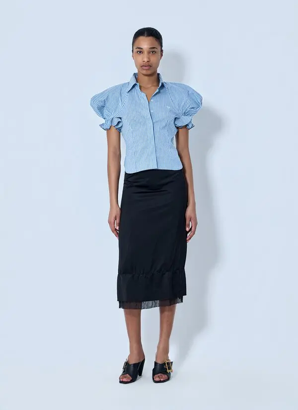 VIVIENNE WESTWOOD Gexy Puff Sleeve Striped Blouse - Blue