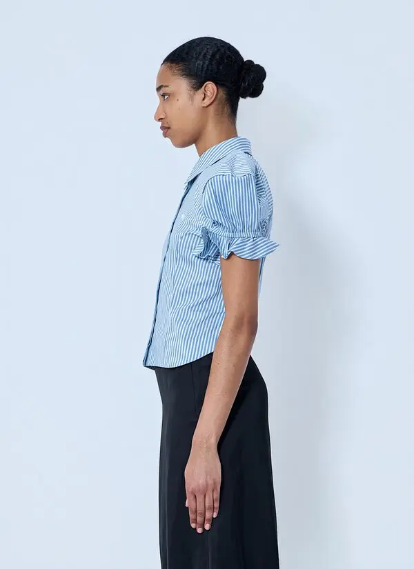 VIVIENNE WESTWOOD Gexy Puff Sleeve Striped Blouse - Blue