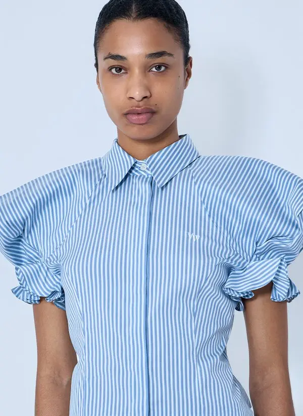 VIVIENNE WESTWOOD Gexy Puff Sleeve Striped Blouse - Blue