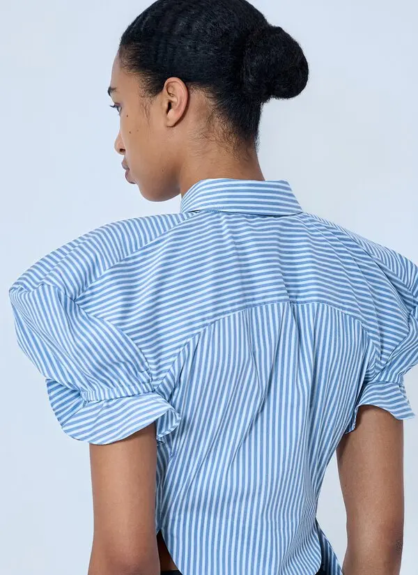 VIVIENNE WESTWOOD Gexy Puff Sleeve Striped Blouse - Blue
