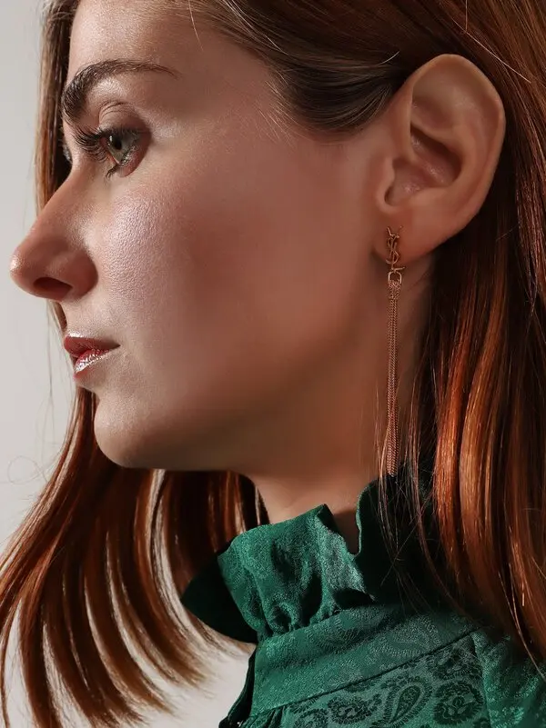 Saint Laurent Cassandre Metal Tasseled Earrings - Multicolor