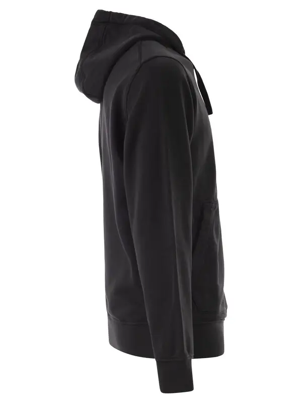 Stone Island Regular Fit Hooded Sweatshirt - Black