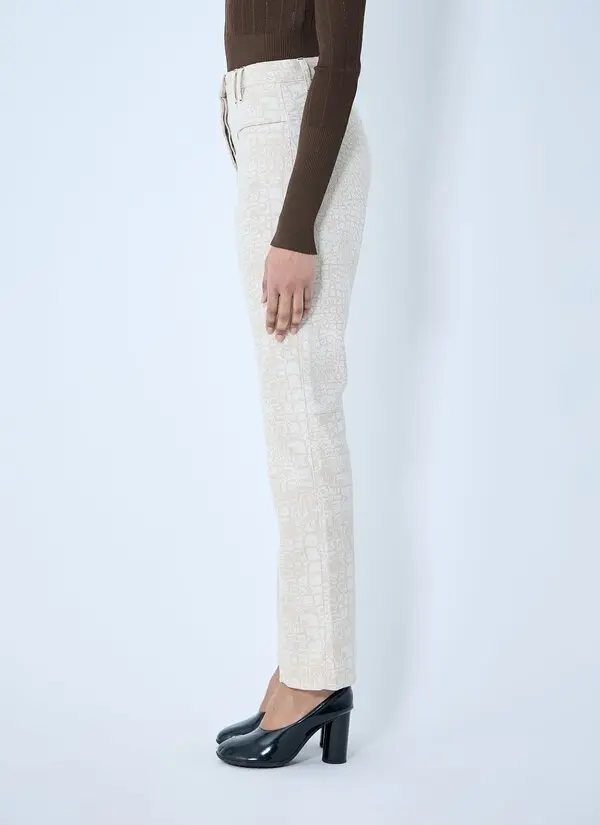 Jacquemus Le De Nimes Croc-embossed Straight-leg Jeans