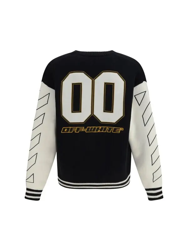 Off-White Star Logo Diagonal Varsity Cardigan - Black