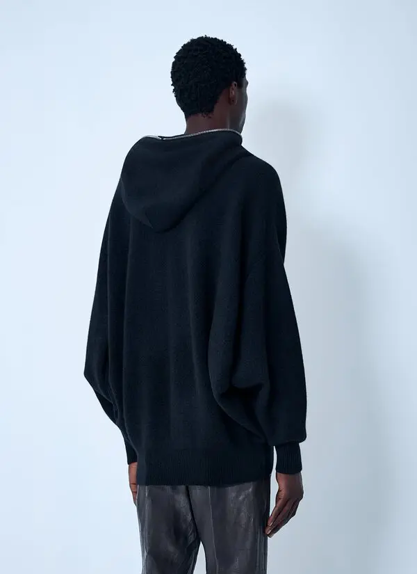 Rick Owens Wool-fleece Hooded Zip-up Sweatshirt