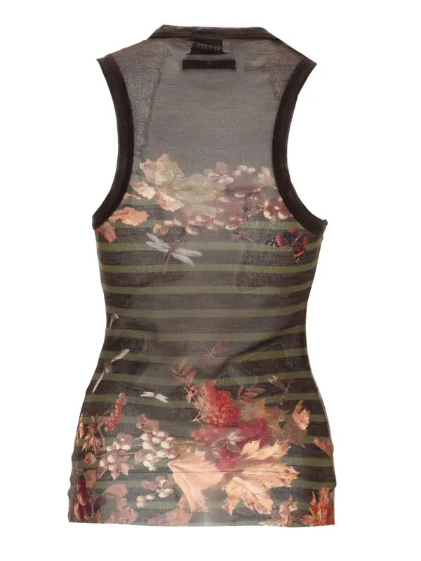 JEAN PAUL GAULTIER Mariniere Grape Print Top