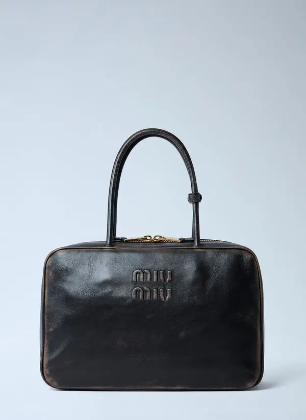 Miu Miu Beau Leather Handbag - Brown