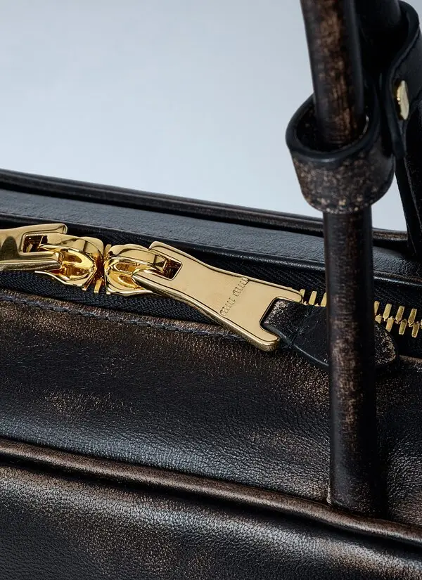 Miu Miu Beau Leather Handbag - Brown
