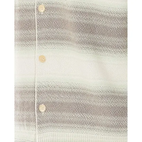 Auralee Striped Cotton Silk Blend Cardigan