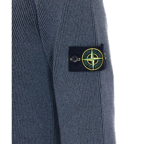 Stone Island Crew Neck Logo Detail Sweater - Gray