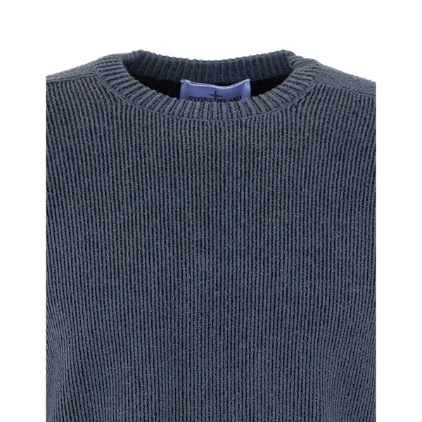 Stone Island Crew Neck Logo Detail Sweater - Gray
