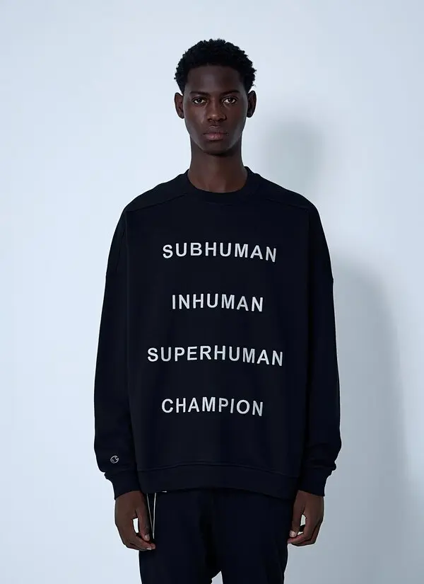 Rick Owens Text Print Sweatshirt - Black