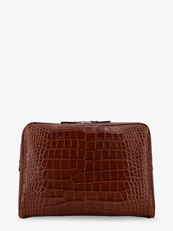 TOM FORD Croc Effect Leather Laptop Pouch - Multicolor