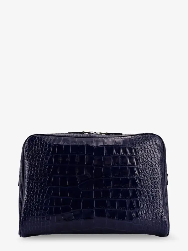 TOM FORD Croc Effect Leather Laptop Pouch