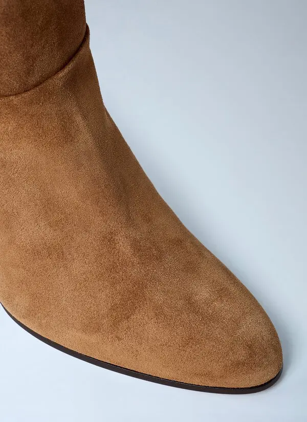 Chloé Suede Thigh-high Boots With Block Heel - Brown