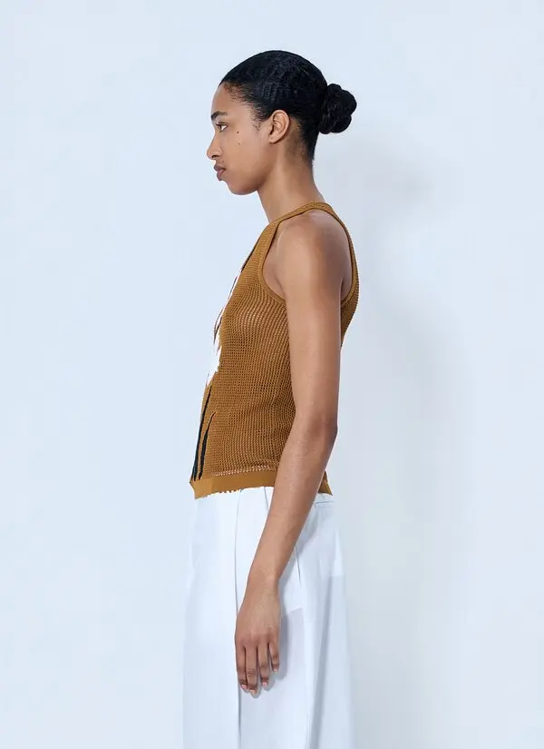 Marni Sleeveless Floral Intarsia Knit Top