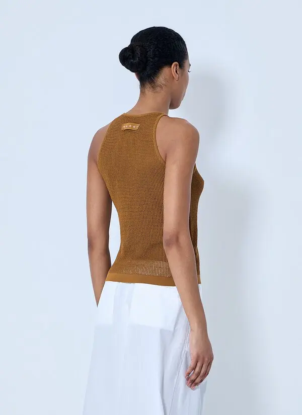 Marni Sleeveless Floral Intarsia Knit Top