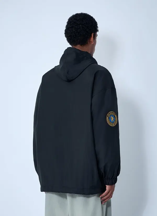 Balenciaga Logo Motif Hooded Windbreaker Jacket