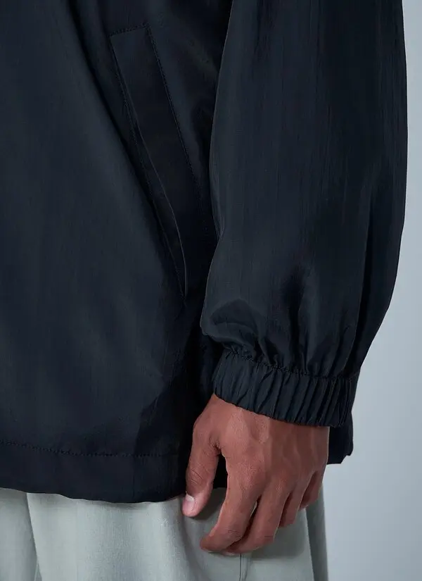 Balenciaga Logo Motif Hooded Windbreaker Jacket