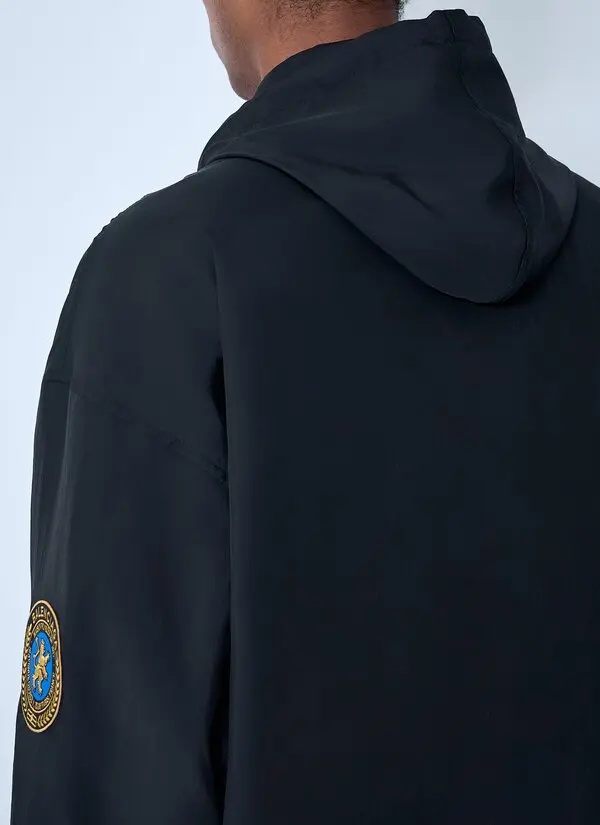 Balenciaga Logo Motif Hooded Windbreaker Jacket