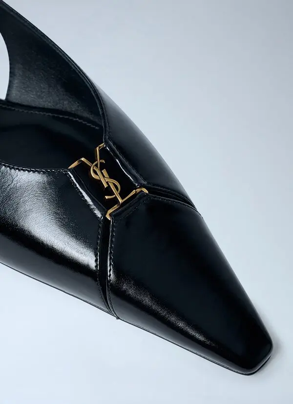 Saint Laurent Babylon 00 Leather Slingback Ballerina Flats