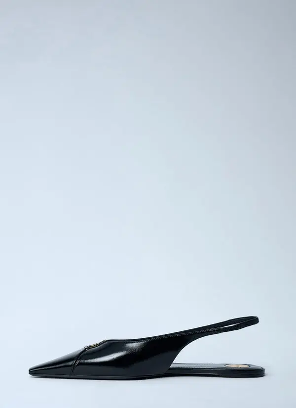 Saint Laurent Babylon 00 Leather Slingback Ballerina Flats