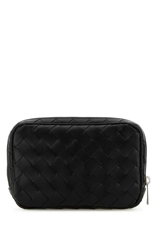 Bottega Veneta Leather Small Intrecciato Beauty Case