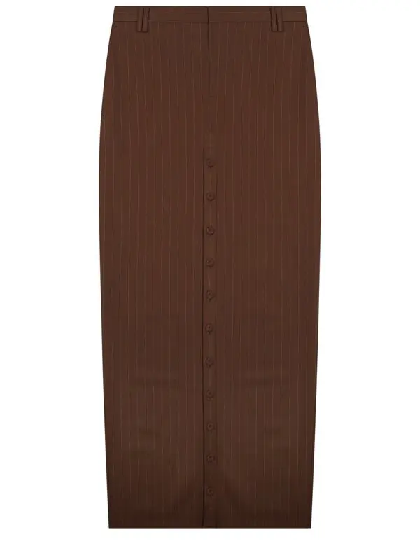 JEAN PAUL GAULTIER High Waist Midi Skirt - Brown