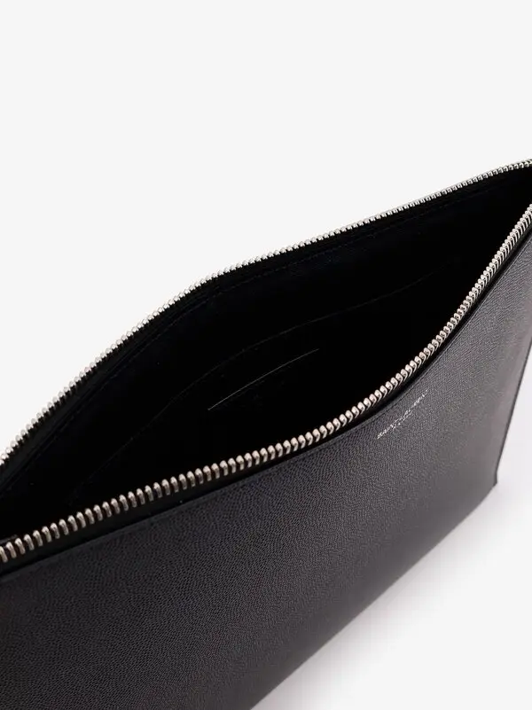 Saint Laurent Black Leather Clutch
