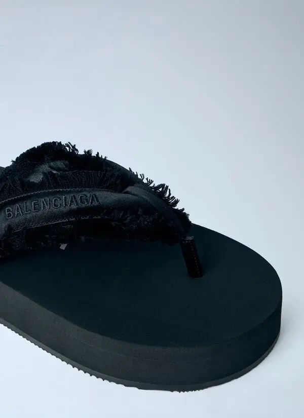Balenciaga Jet Lag Platform Thong-strap Sandals - Black