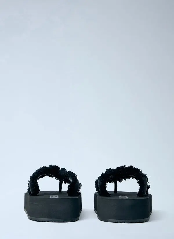 Balenciaga Jet Lag Platform Thong-strap Sandals - Black