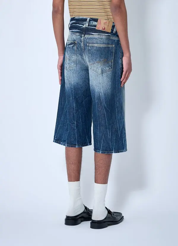 Martine Rose Zip-up Straight-leg Denim Shorts