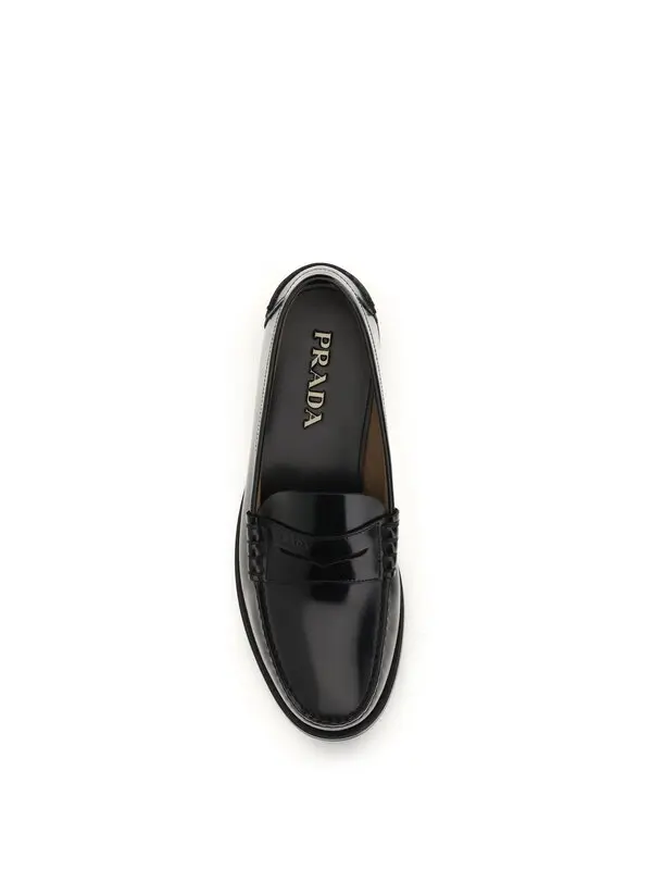 Prada Brushed Leather Loafers