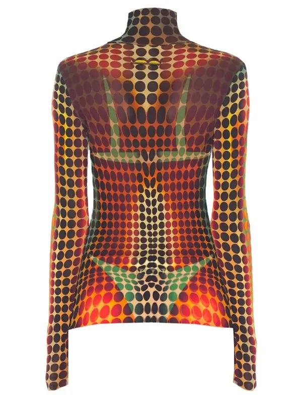 JEAN PAUL GAULTIER High Neck Printed Top