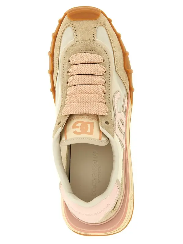 Dolce & Gabbana Dg Athletic" Suede And Canvas Sneakers - Pink