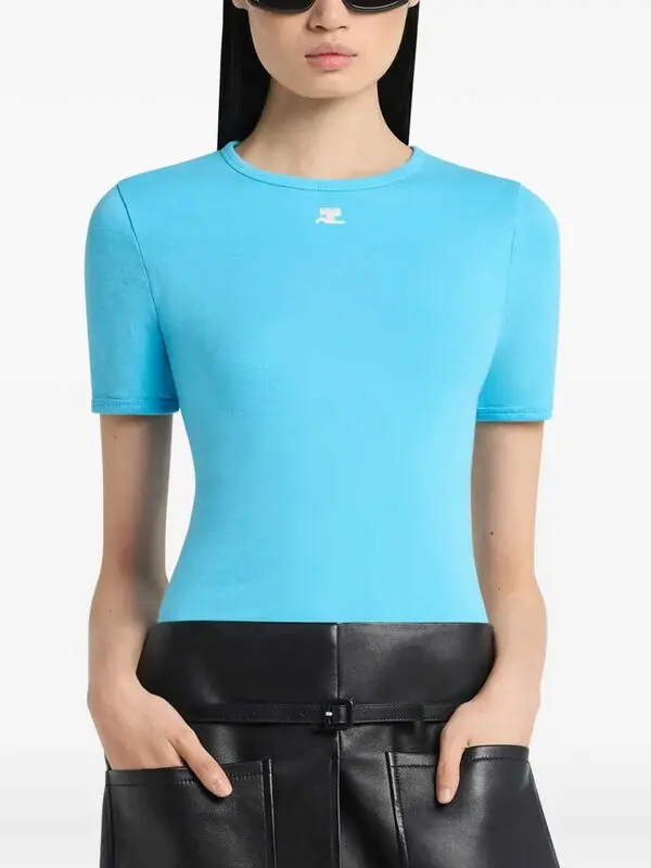 COURREGES Embroidered Logo T-shirt